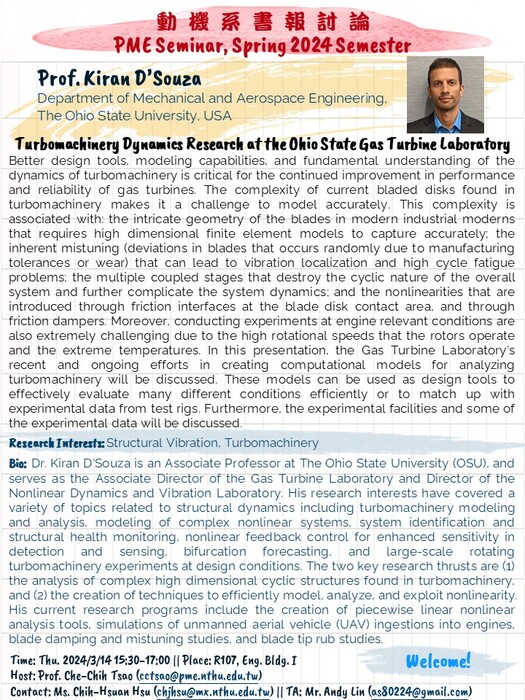 【書報討論】Turbomachinery Dynamics Research at the Ohio State Gas Turbine Laboratory