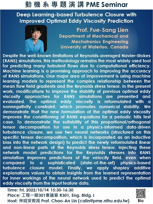 [Seminar] Deep Learning-based Turbulence Closure with Improved Optimal Eddy Viscosity Prediction